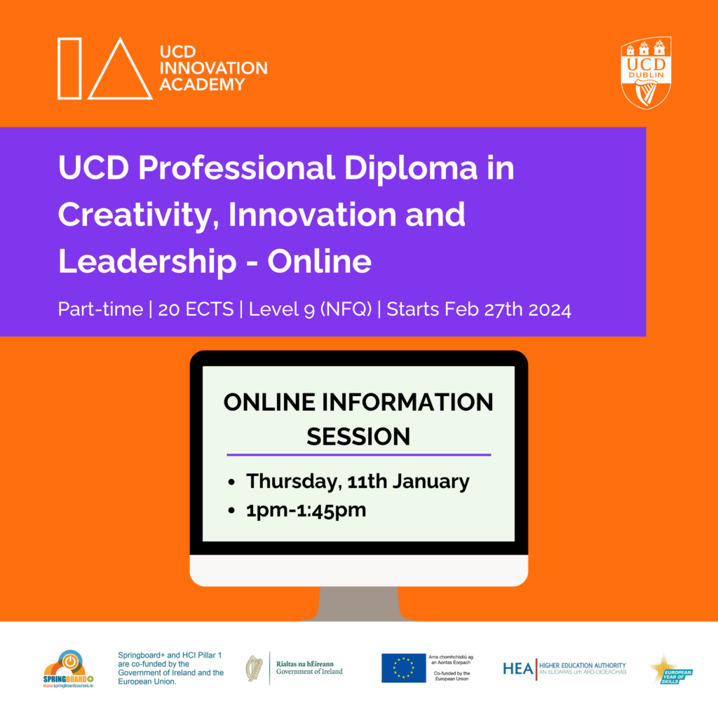 Learn with us UCD Professional Diploma in Creativity, Innovation and ...